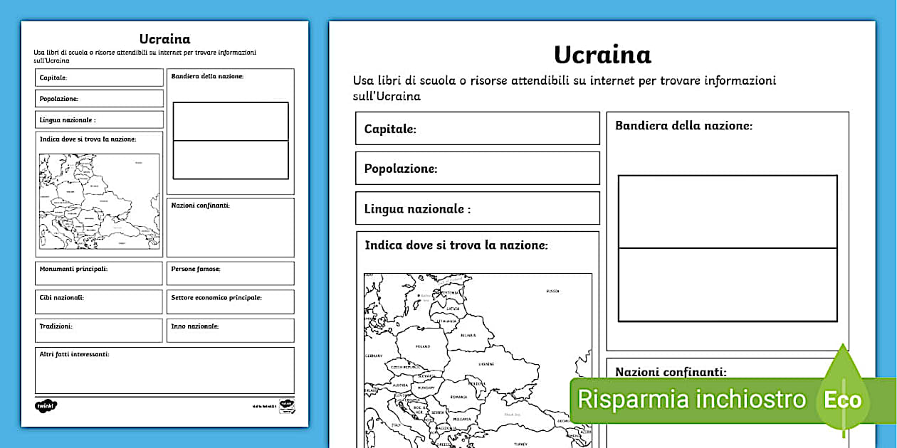 Scheda Paese dell'Ucraina | Europa | Geografia - Twinkl