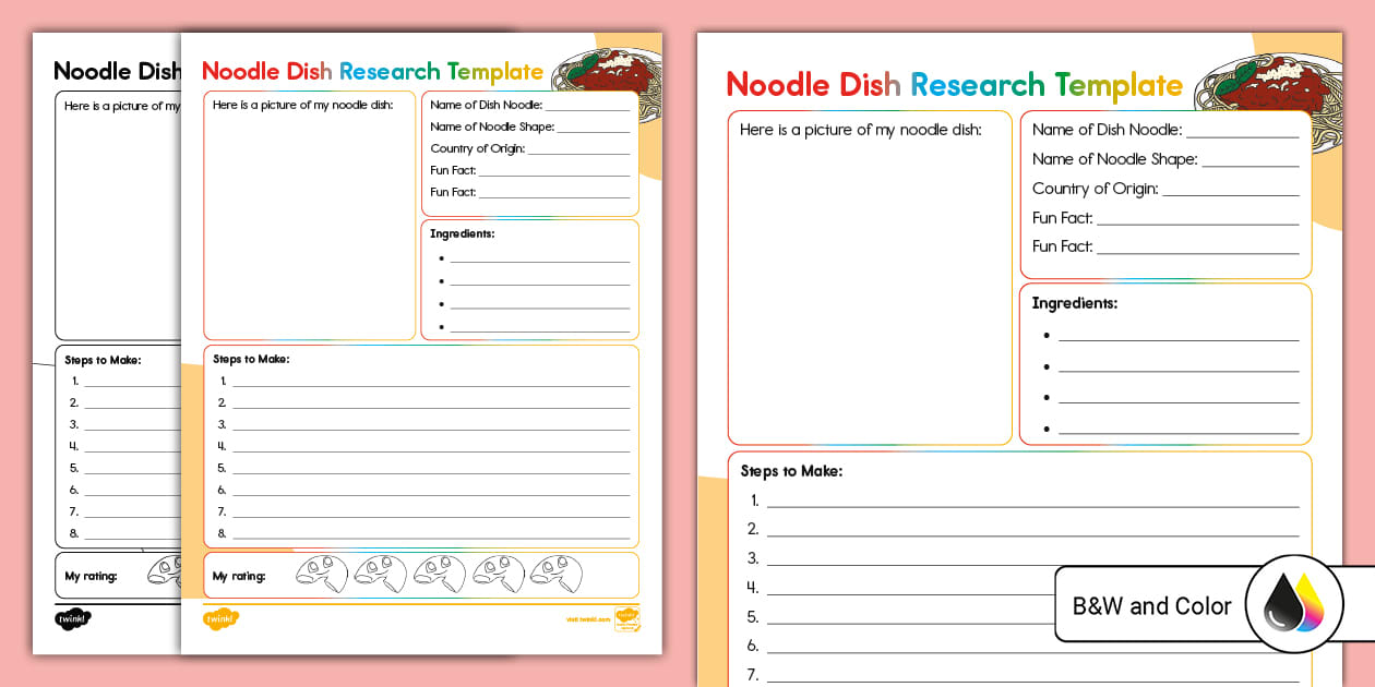 Noodle Dish Research Template (Teacher-Made) - Twinkl