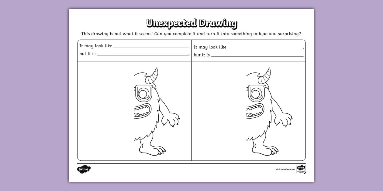 Monster Unexpected Drawing Activity (teacher made) - Twinkl