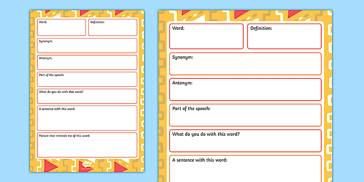 Vocabulary Map 2 (teacher made) - Twinkl