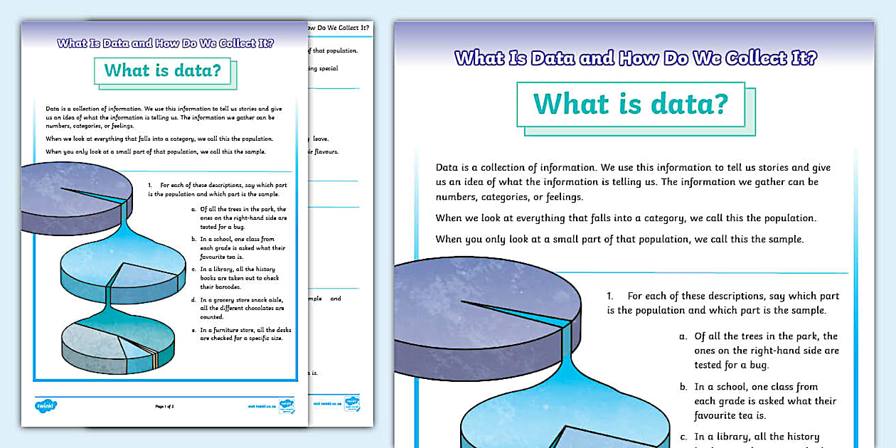 What Is Data and How Do We Collect It? Activity Sheet