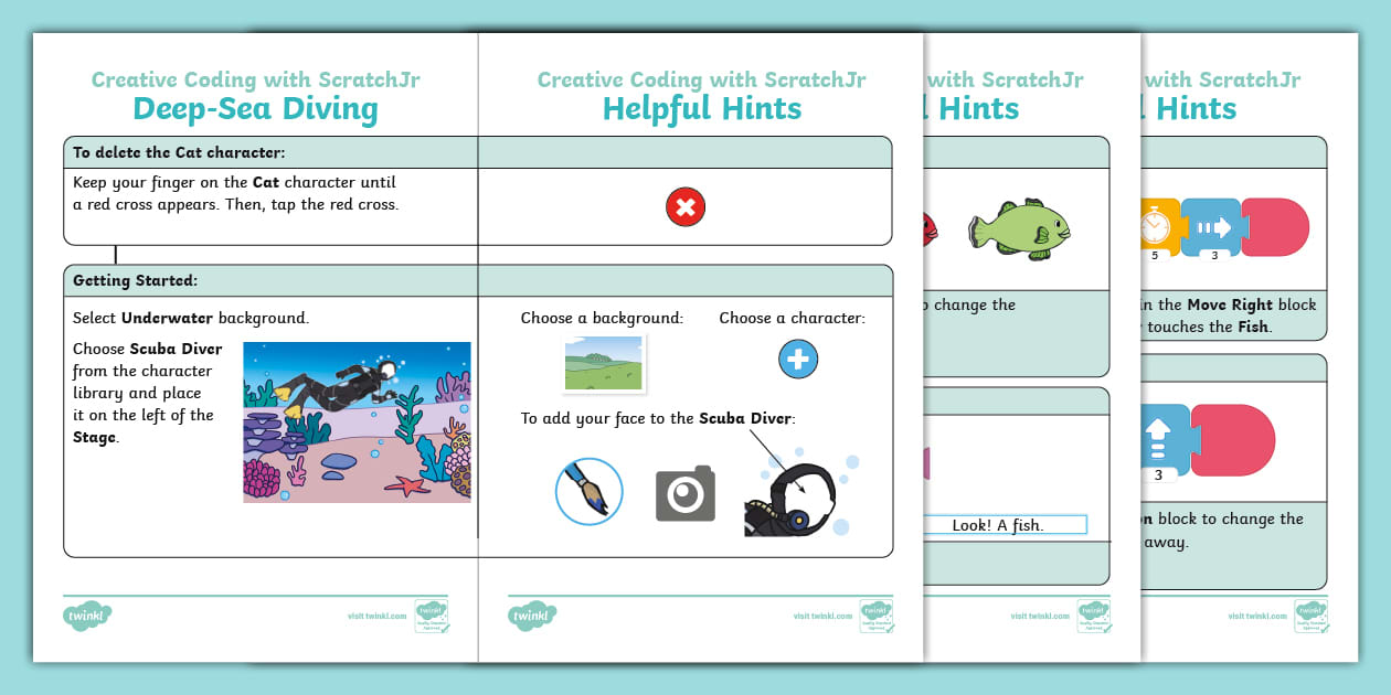 Creative Coding with ScratchJr: Deep-Sea Diving - KS1 Computing