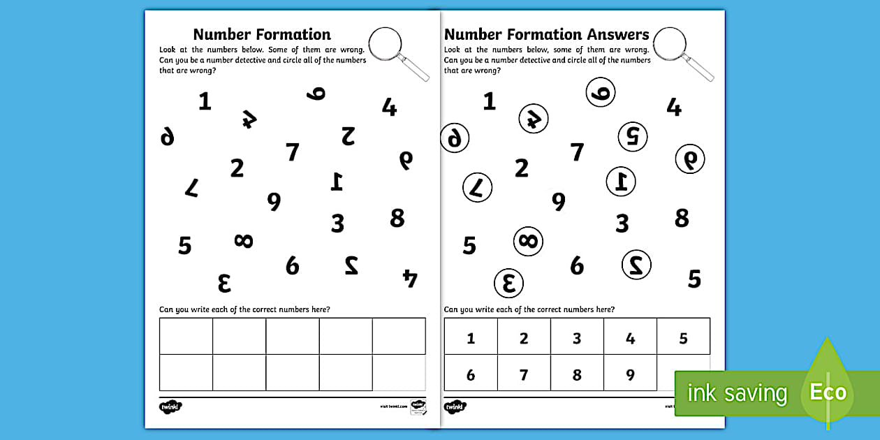 Correct Number Formation Worksheet / Worksheet - Twinkl