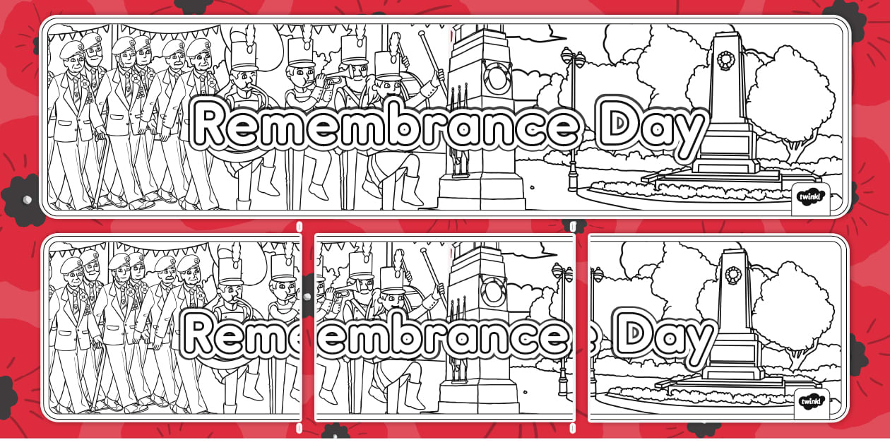 Remembrance Day Colouring Display Banner (Teacher-Made)