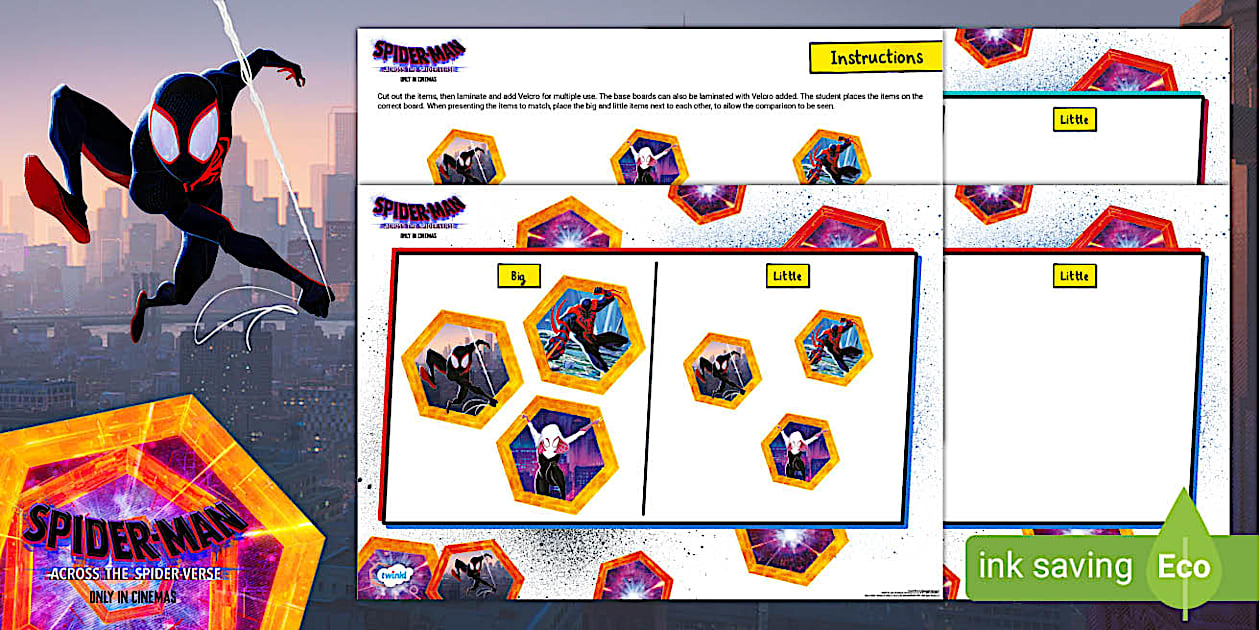 FREE! - Spider-Man™: Sorting Big and Little (teacher made)