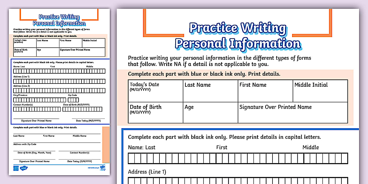 How to Fill Out Forms: Practice Writing Personal Information | Grade 5