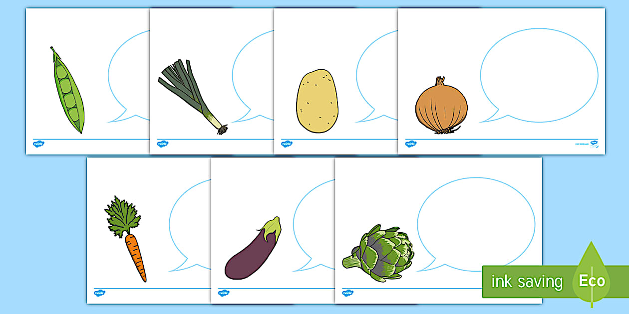 Vegetable-Themed Speech Bubble Activity - Twinkl