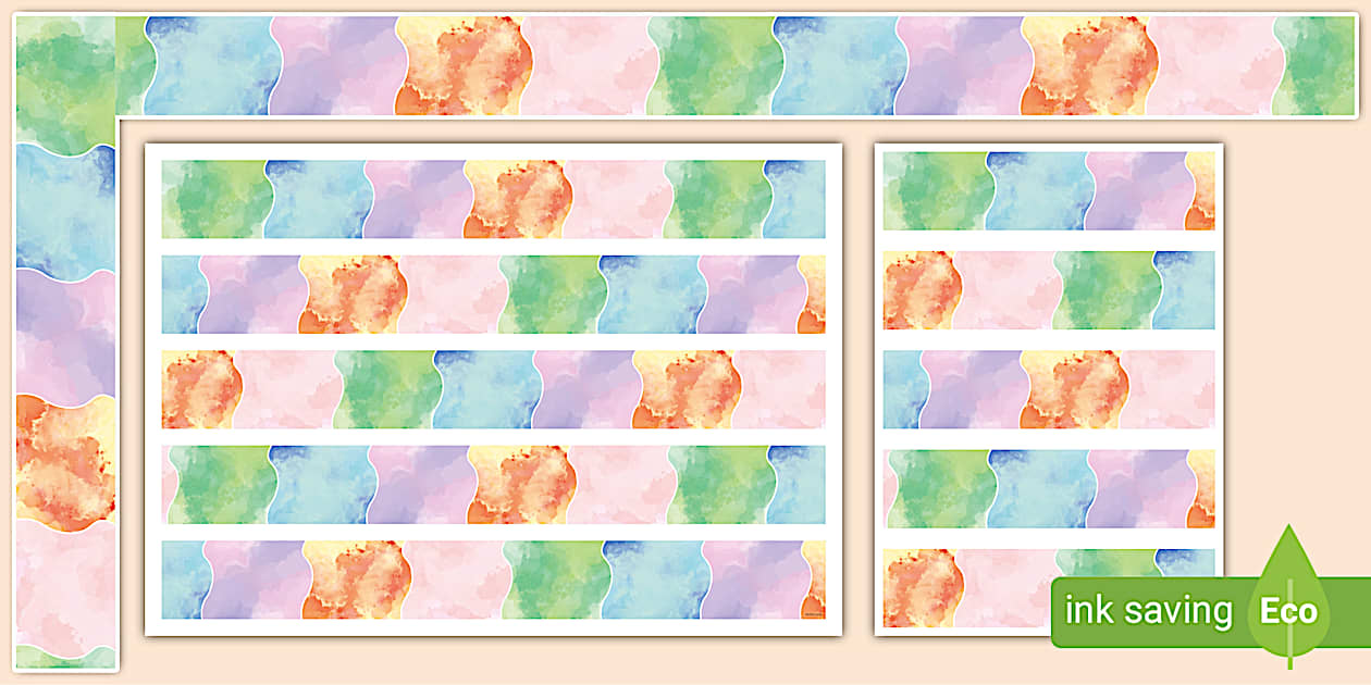 Watercolour Display Borders (teacher made) - Twinkl