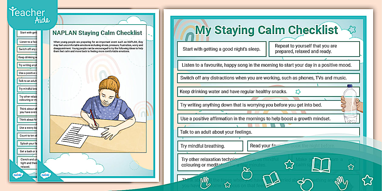 NAPLAN How to Calm Exam Anxiety Checklist ∣ Twinkl Resources