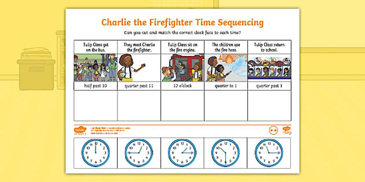 Charlie the Firefighter Time Challenges Differentiated Worksheets