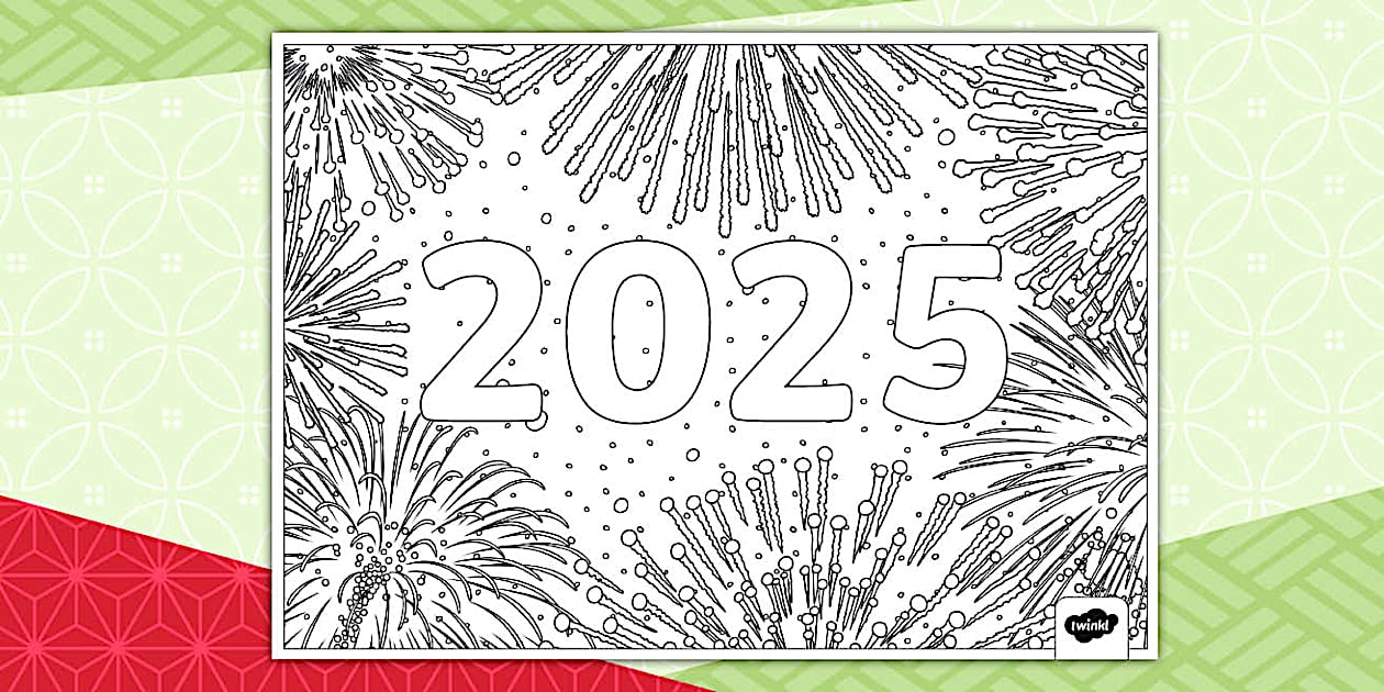 Hoja de colorear: Año 2025 - Mindfulness (teacher made)