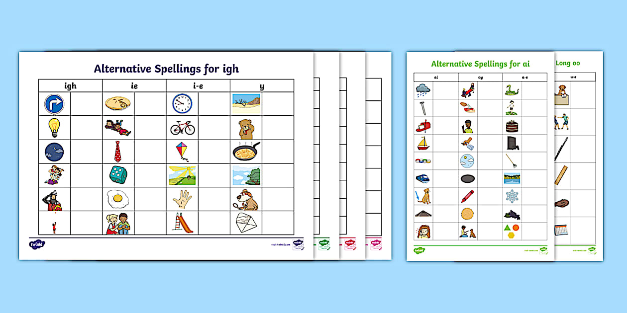 Phase 5 Alternative Spellings Table Activity Pack - Twinkl