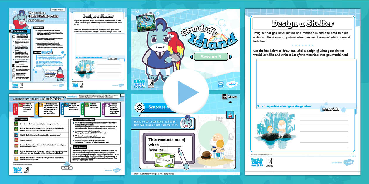 FREE! - Grandad's Island Whole-Class Guided Reading Pack 3 [Year 2]