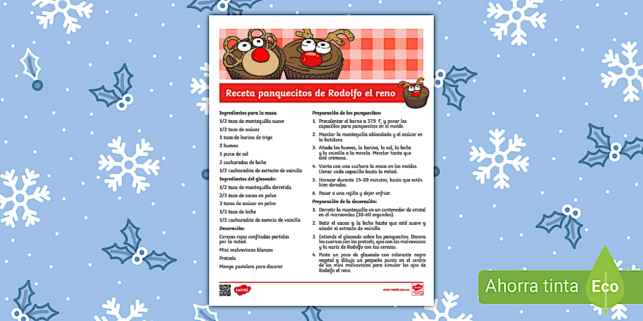 Receta: Panquecitos de Rodolfo el reno (Teacher-Made)