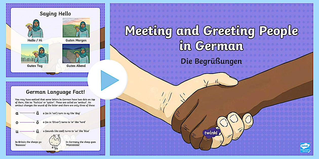Greetings - German PowerPoint (teacher made) - Twinkl
