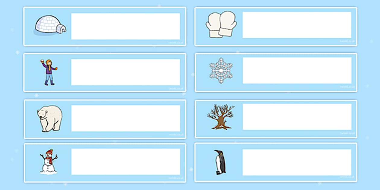 Winter Themed Editable Gratnells Tray Labels (teacher made)