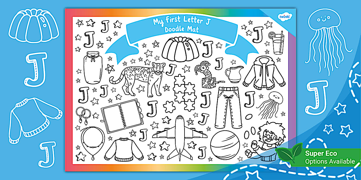 My First Letter J Doodle Mat (teacher made) - Twinkl