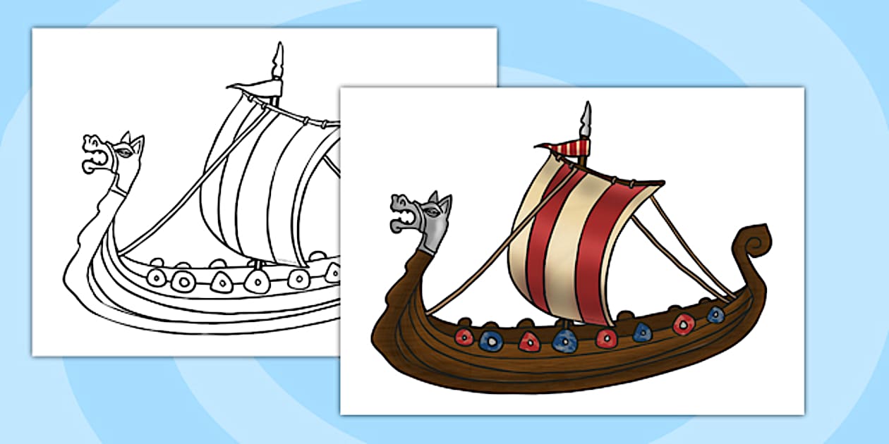 A4 Viking Boat Template Cut Out | KS2 History (teacher made)