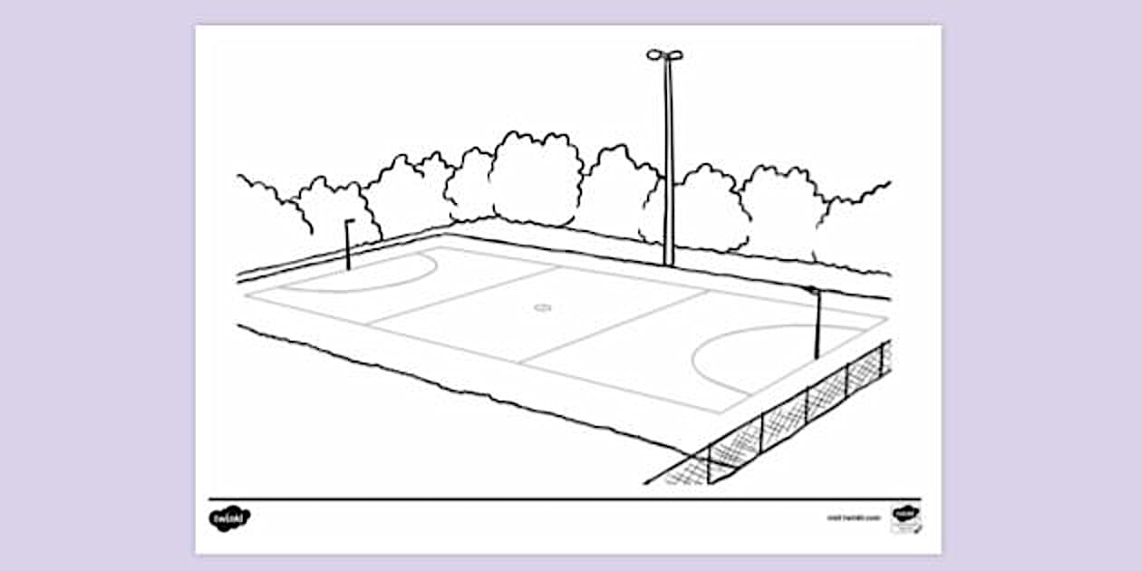 Netball Court Colouring Sheet Colouring | Colouring Sheets