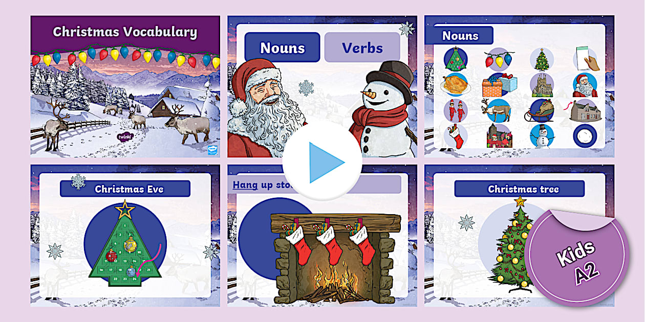 Christmas Vocabulary Flashcards [Kids, A2] (teacher made)