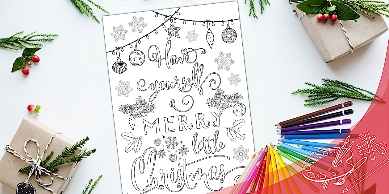 Have Yourself a Merry Christmas Colouring Activity Poster