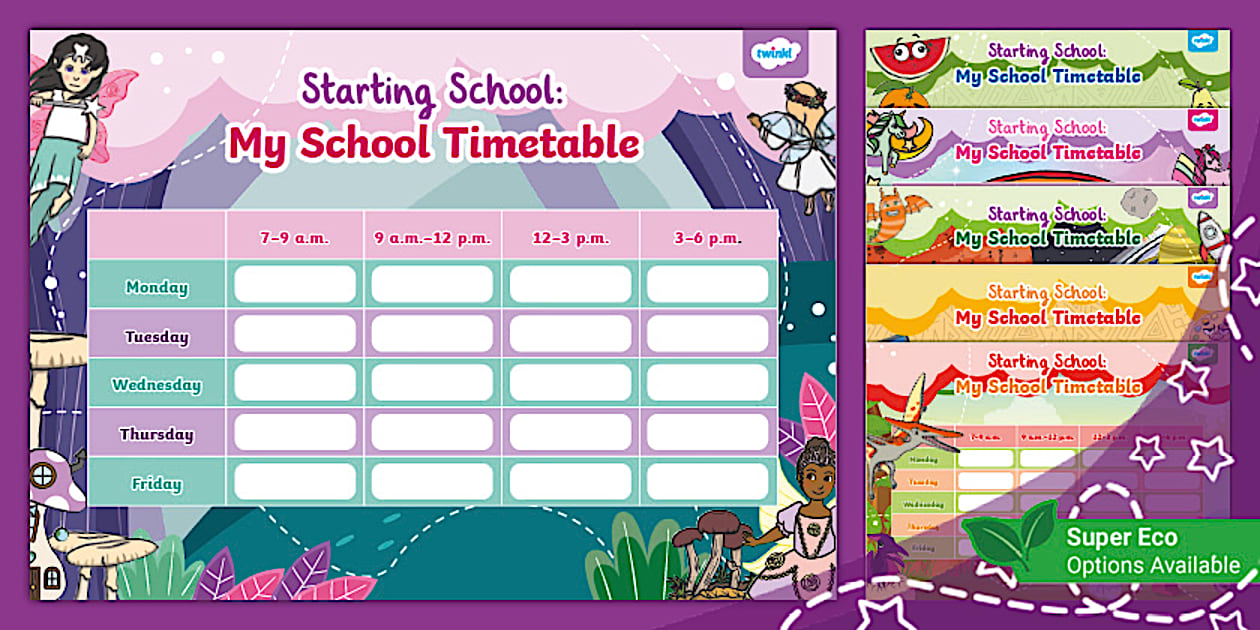 Starting School: Visual School Timetable | Twinkl Parents