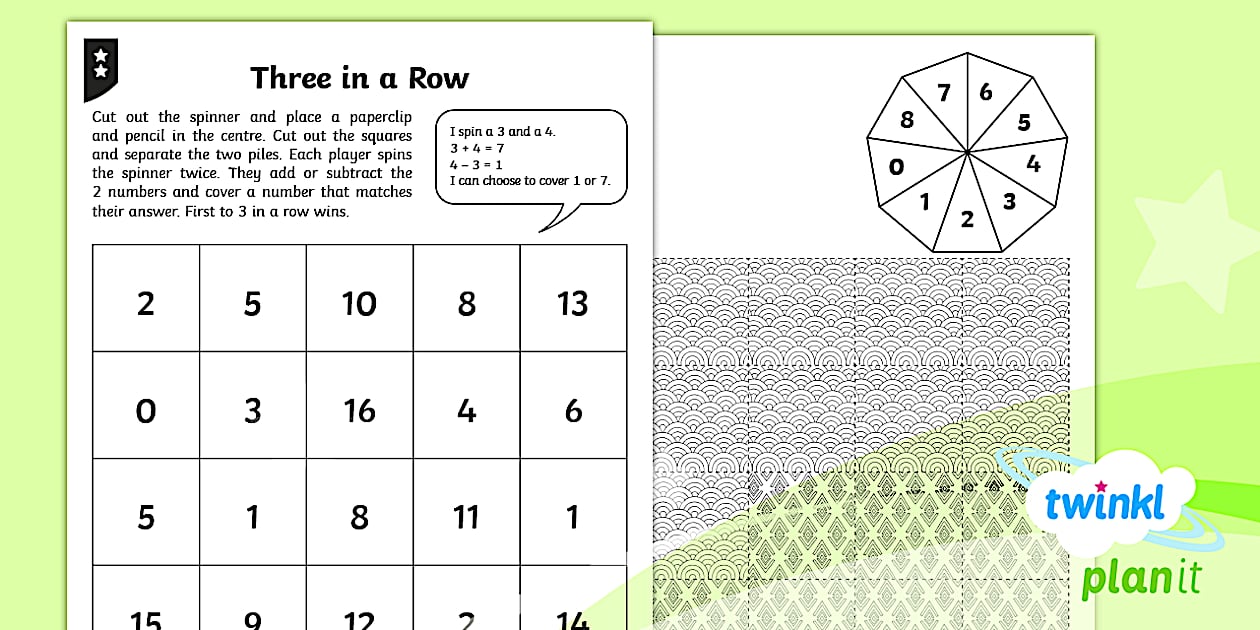PlanIt Maths Y1 Addition and Subtraction Three in a Row Home Learning Tasks