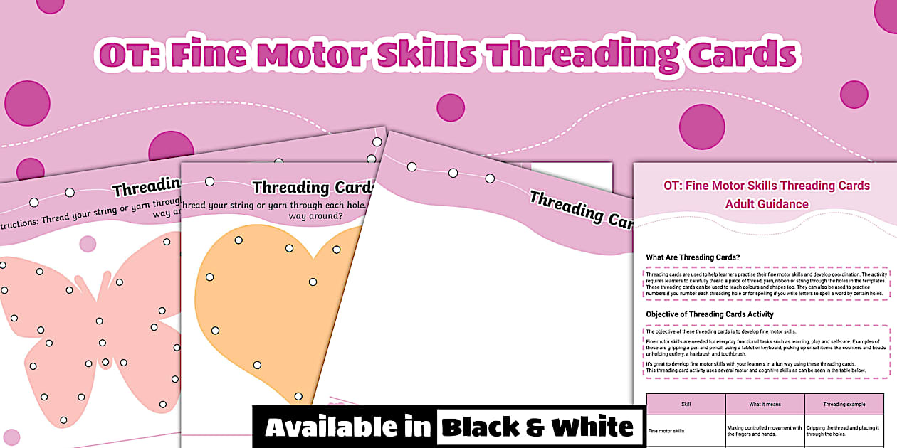 OT: Fine Motor Skills Threading Cards | Twinkl