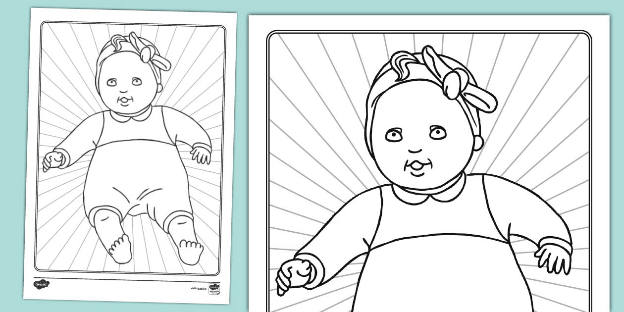 Baby Doll Colouring Sheet - Twinkl Art and Design