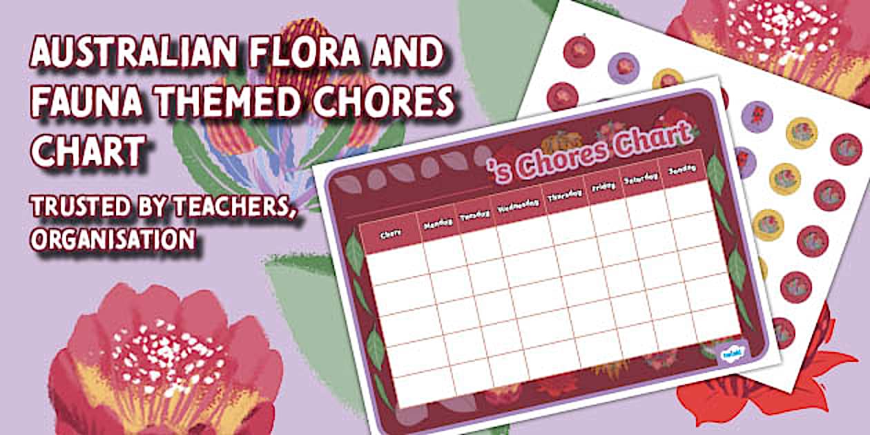 * NEW * Australian Flora and Fauna Themed Chores Chart