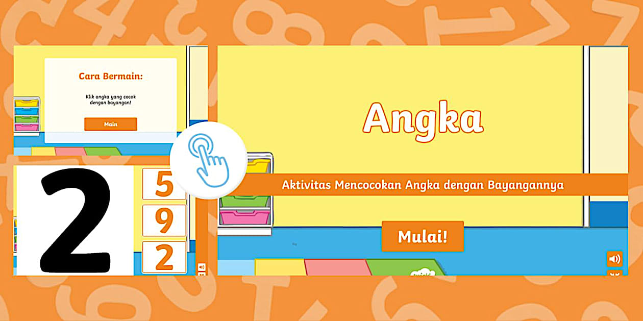 Permainan Mencocokkan Bayangan Angka (teacher made) - Twinkl