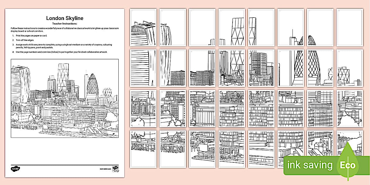 London Skyline Collaborative Colouring Activity Pack