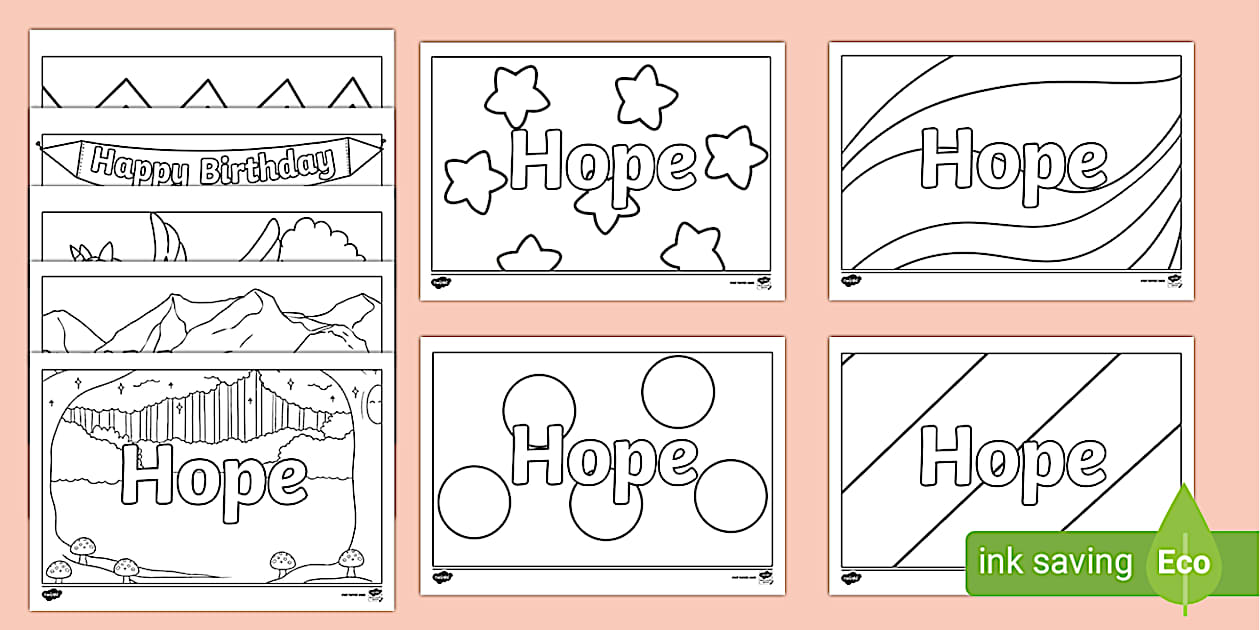 Hope Name Simple Colouring Activity Sheets (Teacher-Made)