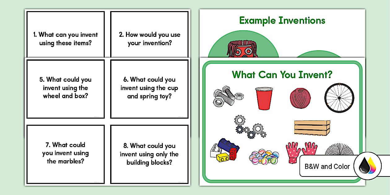 What Can You Invent? Poster and Question Cards - Twinkl