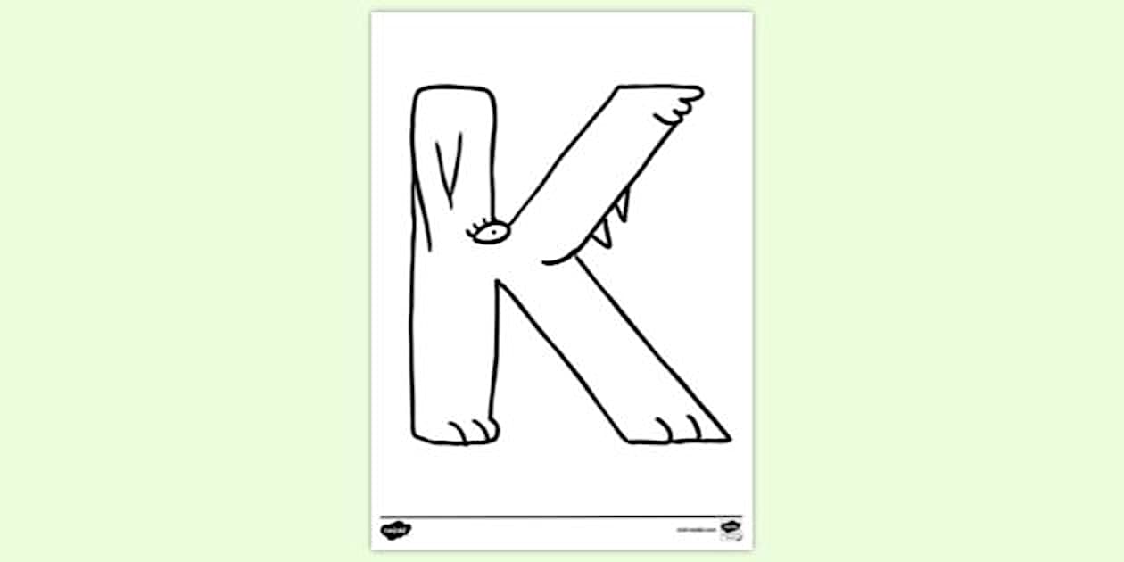 Letter K Colouring Page | Colouring Sheets - Twinkl