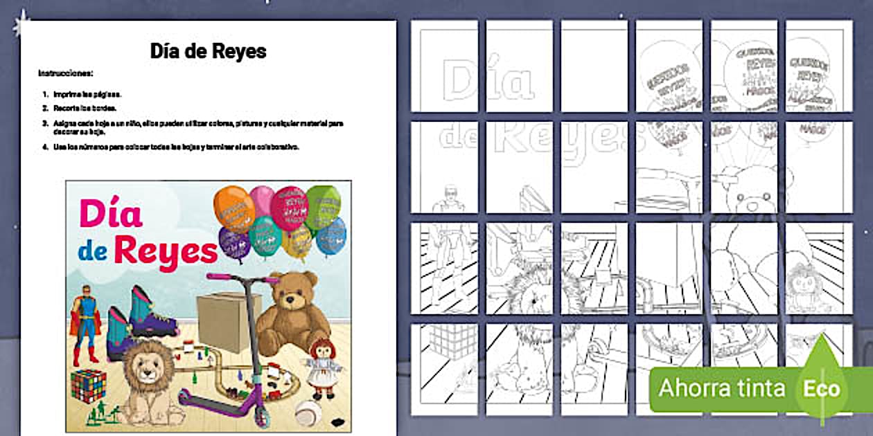 Cartel: Arte colaborativo Día de Reyes (teacher made)