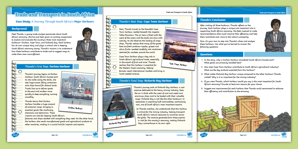 Grade 8 Geo: Trade and Transport in South Africa Case Study