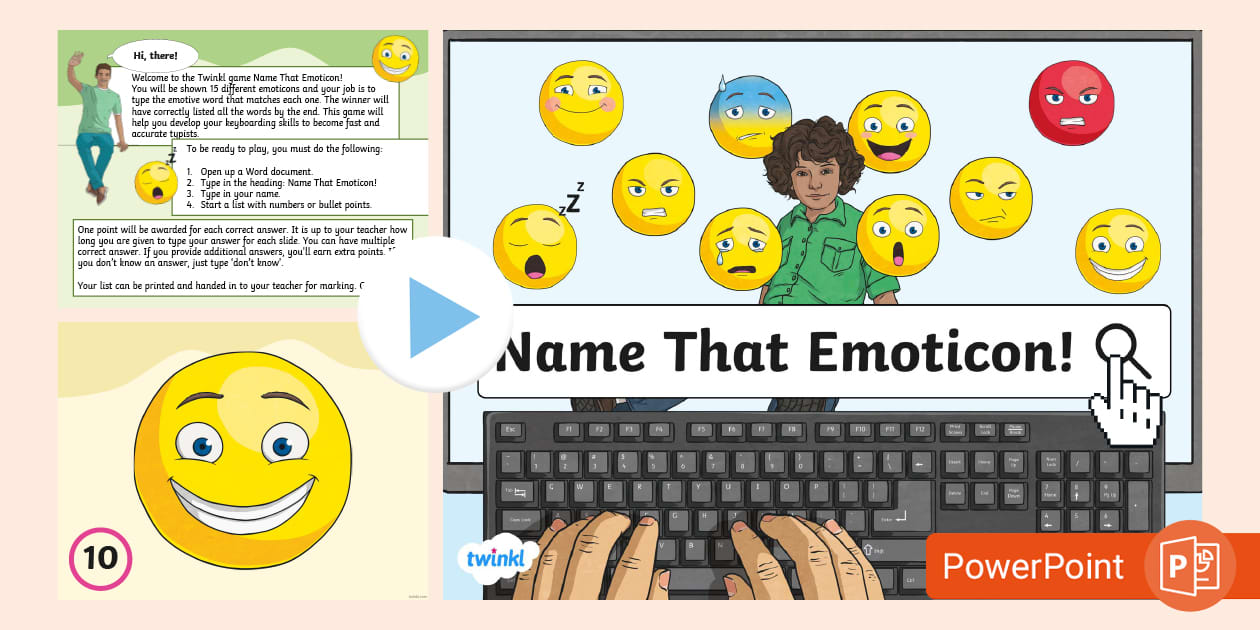 Name That Emoticon! Candy Typing PowerPoint Game | Twinkl