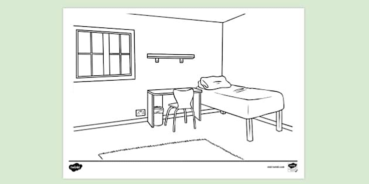 Empty Bedroom Colouring | Colouring Sheets (teacher made)