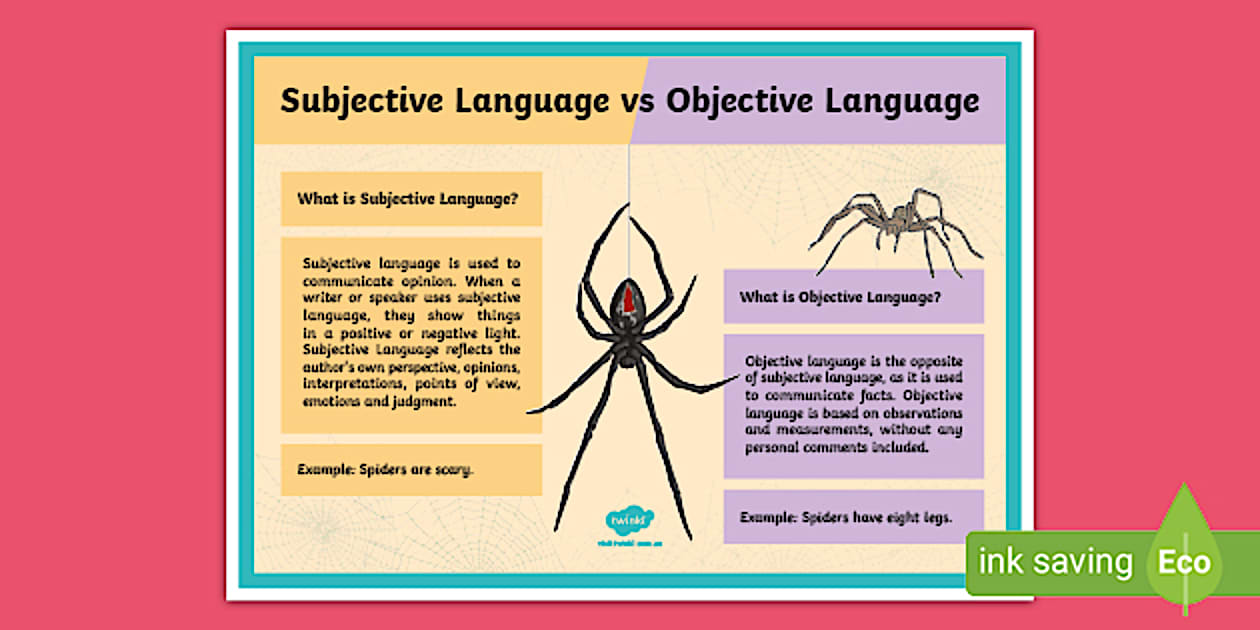 Subjective Language vs Objective Language (teacher made) Subjective Language vs Objective Language (teacher made)