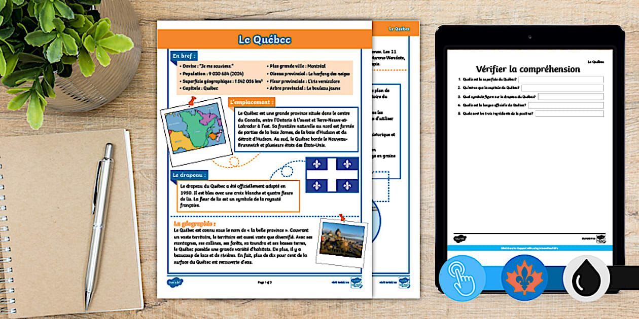 Quebec Interactive Reading Comprehension French