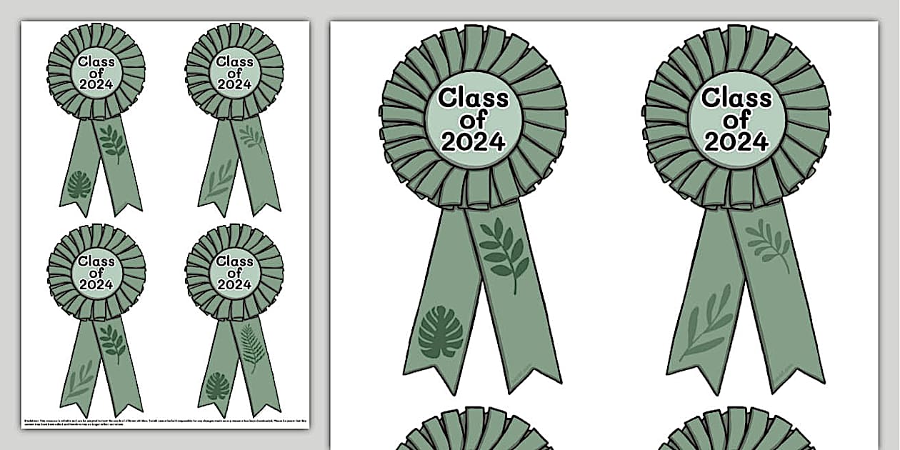 Editable Botanical-Themed Graduation Rosettes (teacher made)