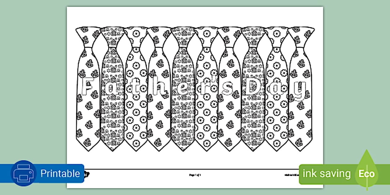 Father's Day Tie Colouring Page | Foundation Phase - Twinkl
