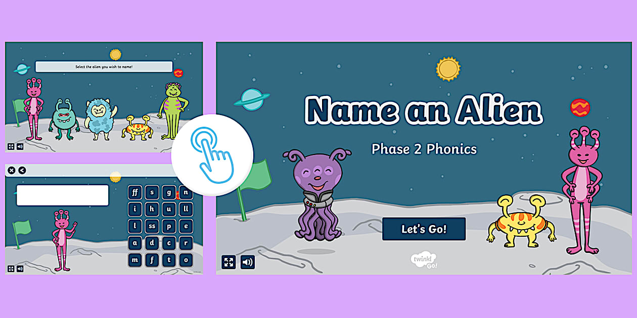Level 2 Phonics Name the Alien Game (teacher made) - Twinkl