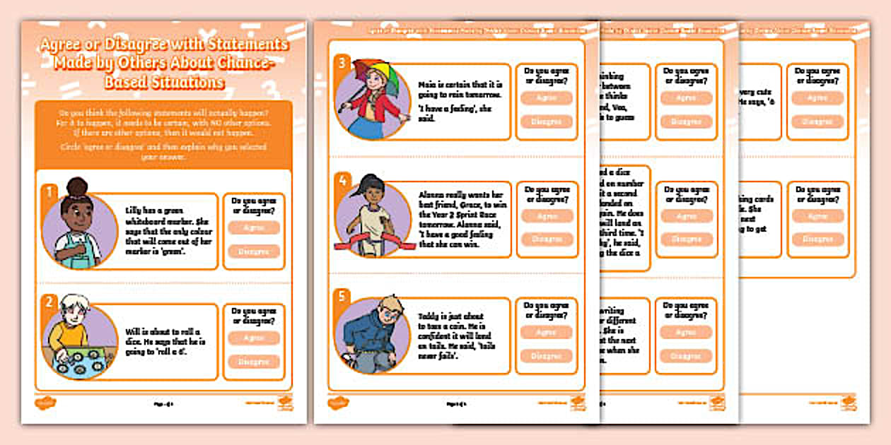 Agree or Disagree With Statements Made by Others About Chance-Based ...