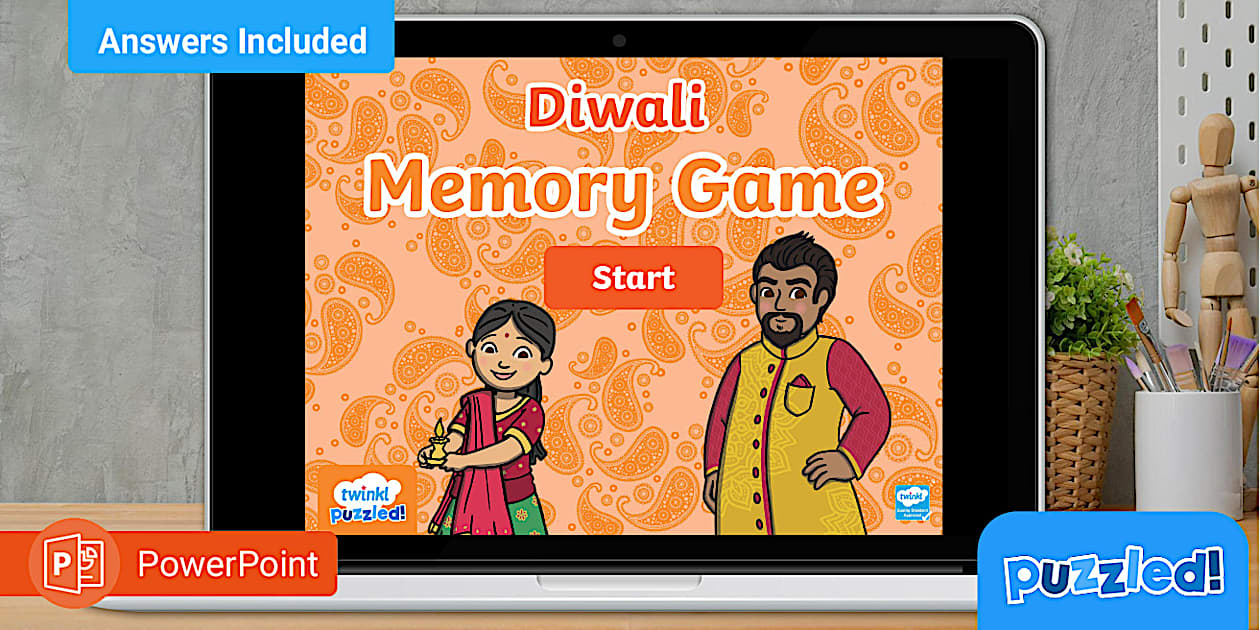 Fun Diwali Memory Game Puzzle PowerPoint - Twinkl Puzzled
