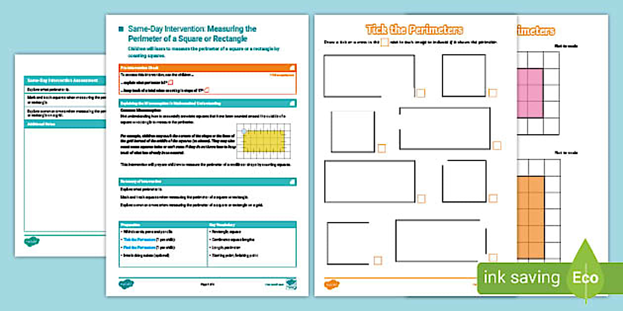 👉 Y3 Intervention: Measuring perimeter of a square & rectangle