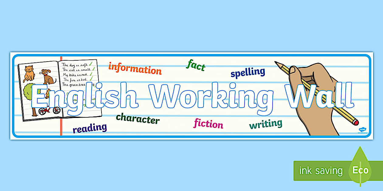 Cursive English Working Wall Display Banner (teacher made)