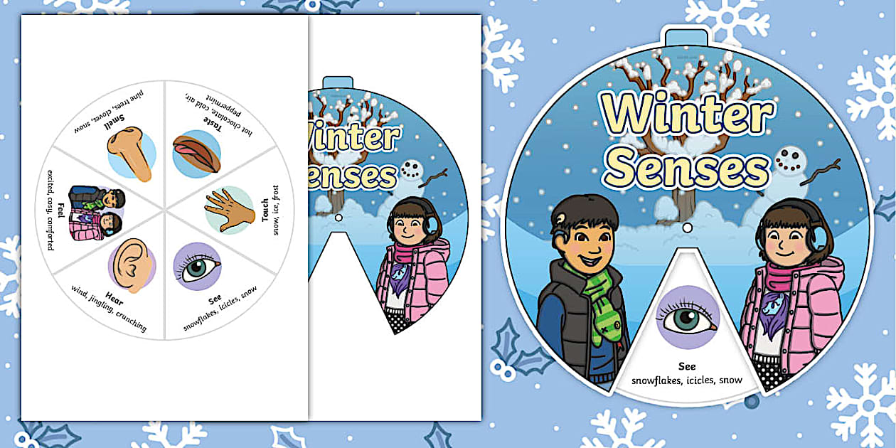 Winter Senses Spinning Wheel - Twinkl English (teacher made)
