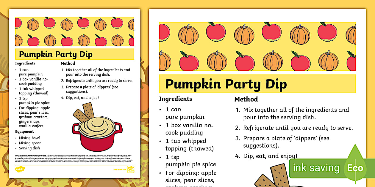 Pumpkin Dip Recipe | Teaching Resource for Fall | Twinkl USA